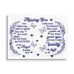Memorial Poem Canvas, Missing You Poem Gift, Mourning Poem Wall Art, B ...