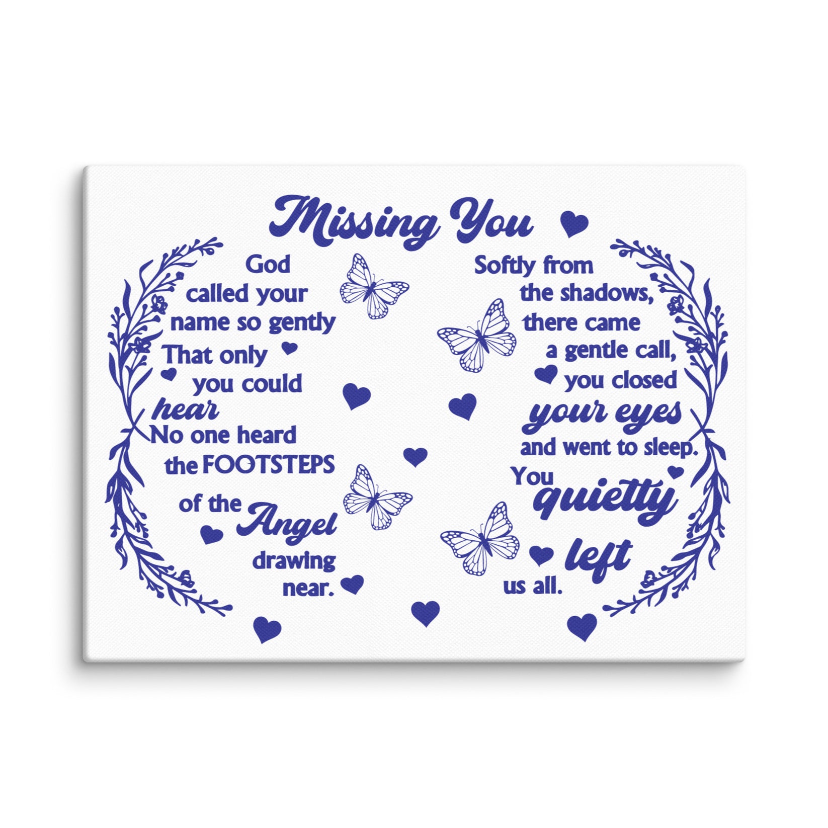 Memorial Poem Canvas, Missing You Poem Gift, Mourning Poem Wall Art, B ...